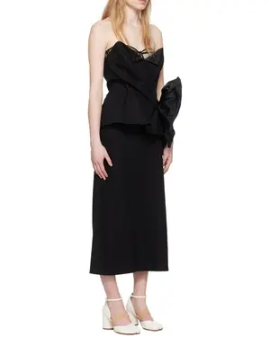MAISON MARGIELA Strapless Midi Dress With Corset Elements