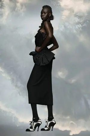 MAISON MARGIELA Strapless Midi Dress With Corset Elements