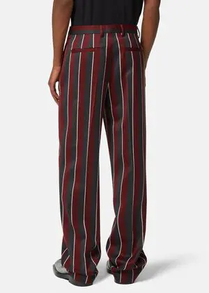 Versace Regimental Stripe Wide-leg Trousers