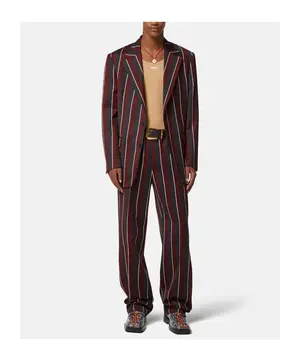 Versace Regimental Stripe Wide-leg Trousers