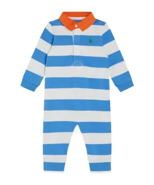 Ralph Lauren Polo Pony Embroidered Striped Babygrow