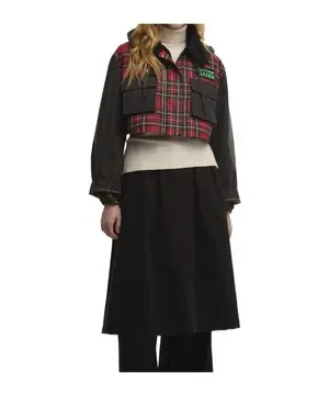 Barbour Peplum Tartan Hooded Jacket With Dual-branded Logo
