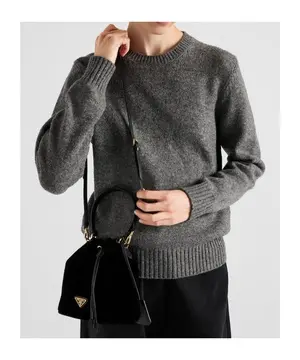 Prada Logo Plaque Drawstring Mini Top Handle Bag