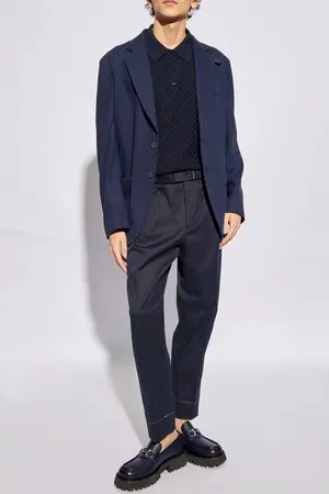 Brioni Patch-pocket Jersey Blazer - Black