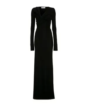 Victoria Beckham Tie-detail Maxi Dress - Black