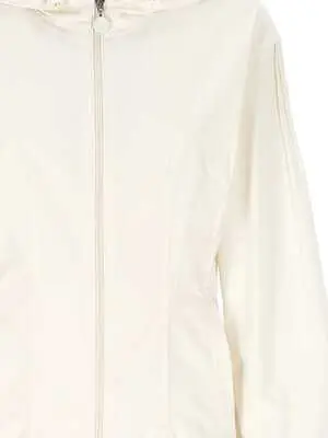 Moncler Zip-up Hooded Jacket With Branded Patch - Cream
