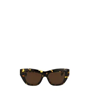 Bottega Veneta Rectangle Frame Sunglasses - Brown