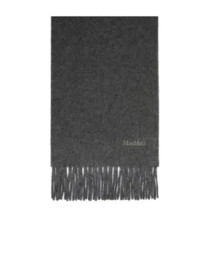 Max Mara Embroidered Wool Scarf - Black