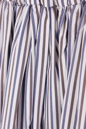 Prada Striped Elasticated Waist Skirt - White/blue