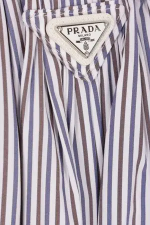 Prada Striped Elasticated Waist Skirt - White/blue