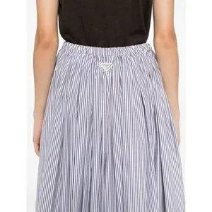Prada Striped Elasticated Waist Skirt - White/blue