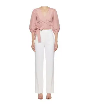 Red Valentino V-neck Wrap Blouse With Bow Detail