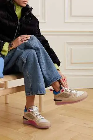 Moncler Pivot Mid-top Sneakers - Nude