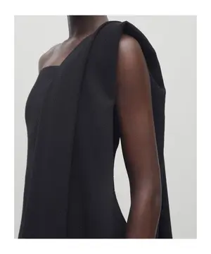 THE ROW Asymmetric Draped Wool Crepe Gown