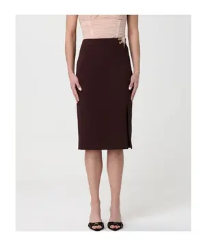 Elisabetta Franchi Double Layer Stretch Crêpe Skirt
