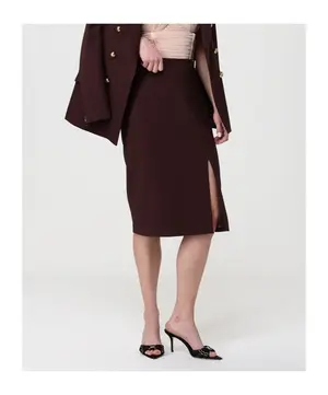 Elisabetta Franchi Double Layer Stretch Crêpe Skirt