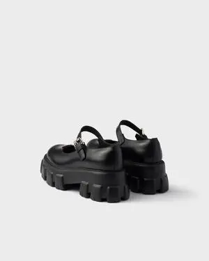 Prada Brushed Leather Monolith Mary Janes