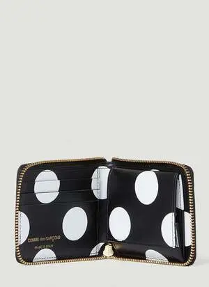 Comme Des Garçons Polka Dot Print Interior Zip-around Wallet