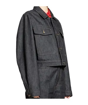 LEMAIRE Cropped Denim Blouson Jacket - Black