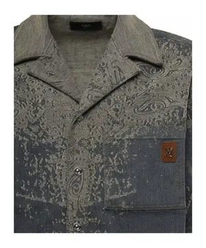 Amiri Paisley Denim Short Sleeve Shirt
