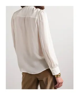 NILI LOTAN Carina Pussy-bow Silk-chiffon Blouse - White
