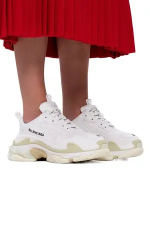 Balenciaga Triple S Lace-up Sneakers - White