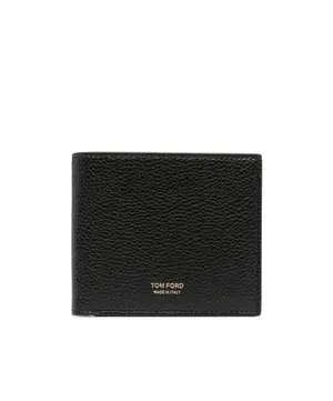 TOM FORD Logo Bifold Leather Wallet - Black