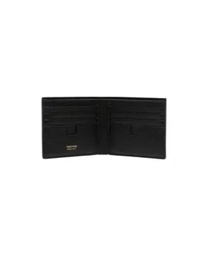 TOM FORD Logo Bifold Leather Wallet - Black