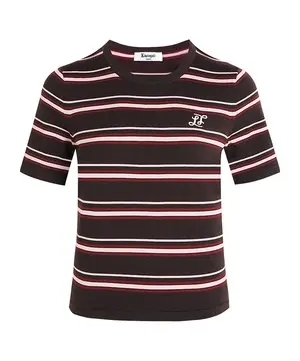 LIUREGALI Striped Round Neck T-shirt