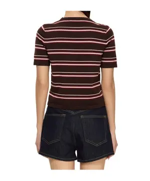 LIUREGALI Striped Round Neck T-shirt