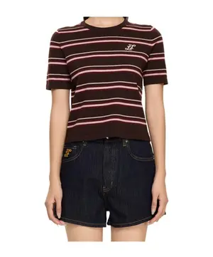 LIUREGALI Striped Round Neck T-shirt