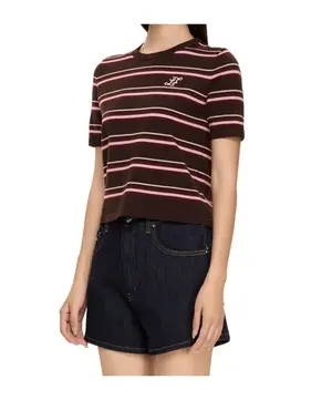 LIUREGALI Striped Round Neck T-shirt