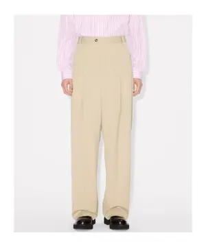Kenzo Straight Tailored Virgin Wool Polyester Pants
