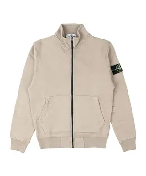 Stone Island Logo Patch High Neck Zip-up Sweatshirt