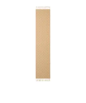 Tory Burch T Monogram Printed Fringed Scarf - Camel