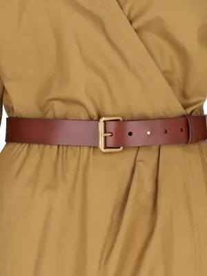 Saint Laurent V-neck Belted Dress