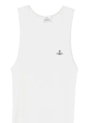 VIVIENNE WESTWOOD Logo Embroidered Sleeveless T-shirt