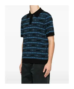 Casablanca Branded Striped Polo Shirt