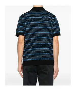 Casablanca Branded Striped Polo Shirt