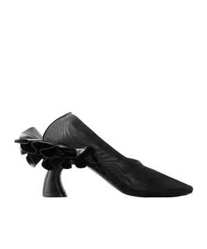 Dries Van Noten Curved Block Heel Pumps With Ruffled Trim