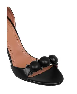 Alaïa Leather Embellished High Heel Sandals - Black