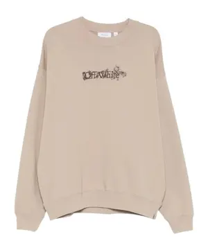 Off-White Long-sleeved Sweatshirt With Logo Detail - Nude