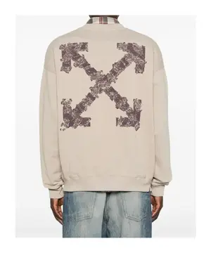 Off-White Long-sleeved Sweatshirt With Logo Detail - Nude
