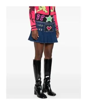 CHOPOVA LOWENA Beaded Heart Mini Skirt