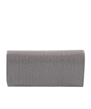 Brunello Cucinelli Precious Monili Foldover Clutch Bag - Gray
