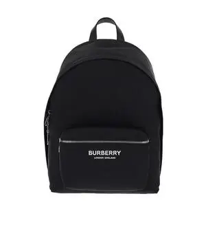 Burberry Logo Printed Zip-up Backpack - Black