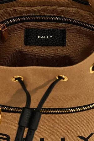 Bally Logo Printed Bar Mini Bucket Bag - Brown