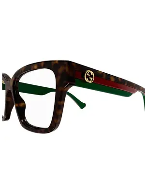 Gucci Rectangular Logo Eyeglasses - Black