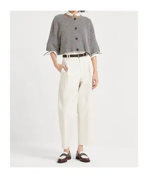 Brunello Cucinelli Striped Sequin Embellished Cardigan