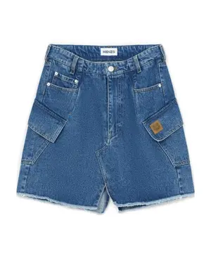 Kenzo Logo-patch Denim Mini Skirt